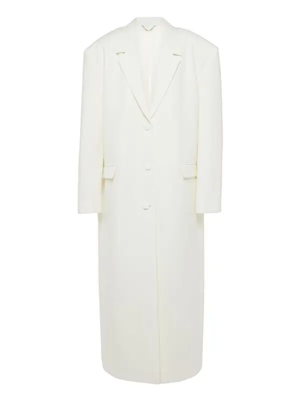 Magda Butrym Single-breasted Wool Coat - White