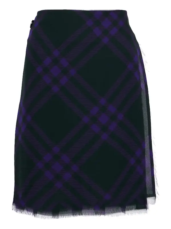 Burberry Checked Silk Miniskirt - Multicoloured