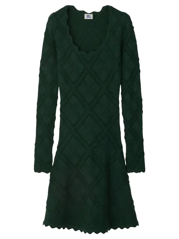 Burberry Aran Knitted Dress - Green