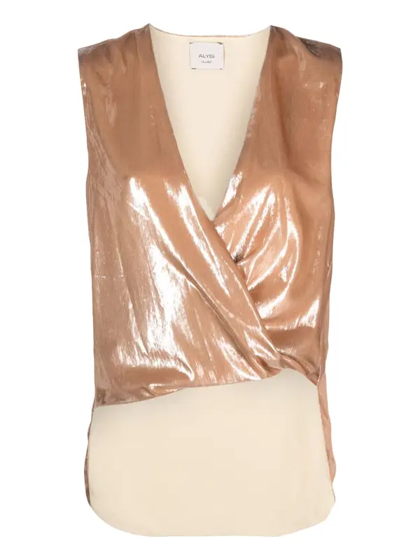 ALYSI Metallic-finish Sleeveless Top - Neutrals