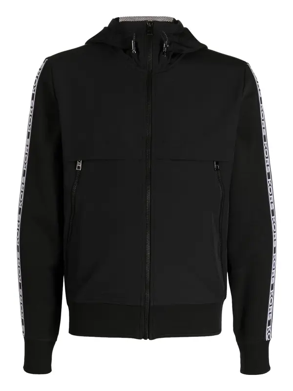 Michael Kors Logo-tape Zip-up Jacket - Black