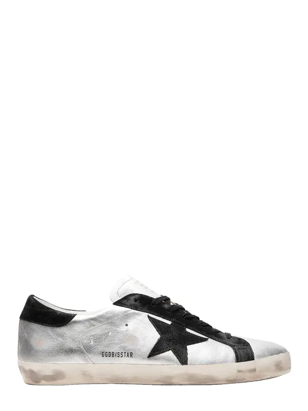 GOLDEN GOOSE Super-star Distressed Sneakers - Silver
