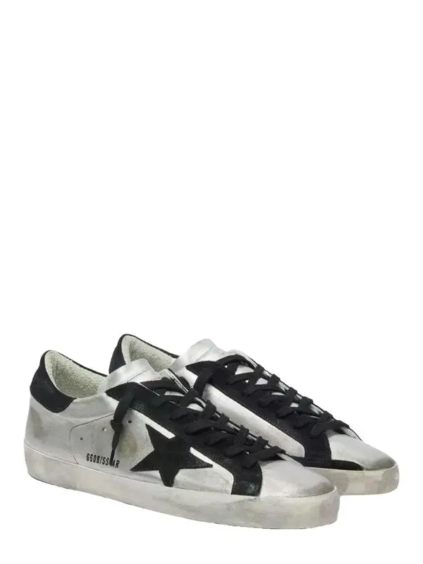 GOLDEN GOOSE Super-star Leather Trainers - Silver