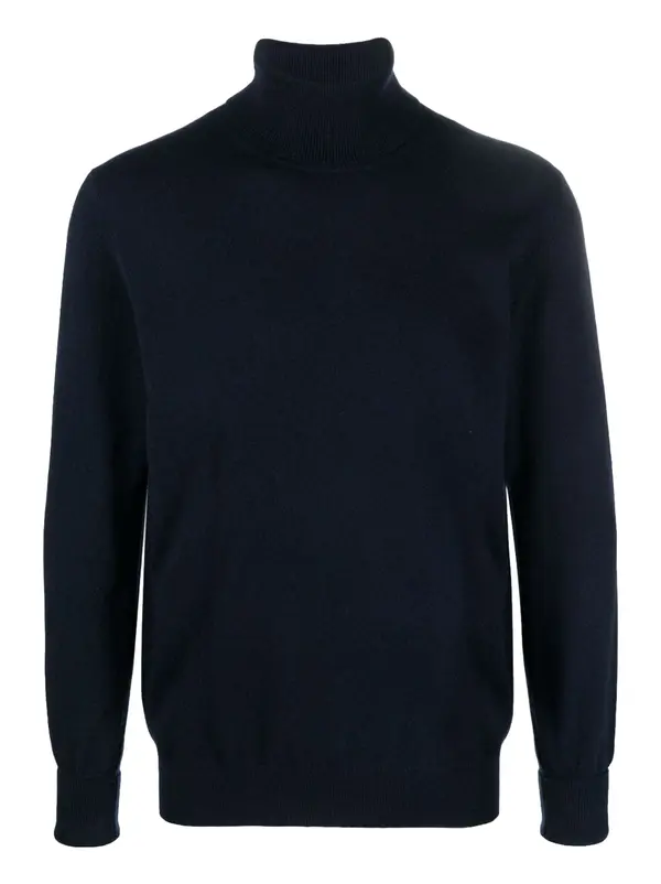 BALLANTYNE Logo-embroidered Roll-neck Cashmere Jumper - Blue