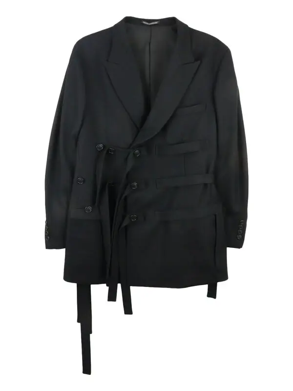 Yohji Yamamoto Worsted Tasmania Wool Blazer - Black