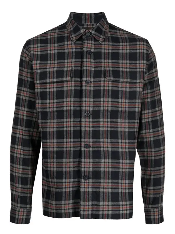 Vince Kingston Plaid Cotton Shirt - Black
