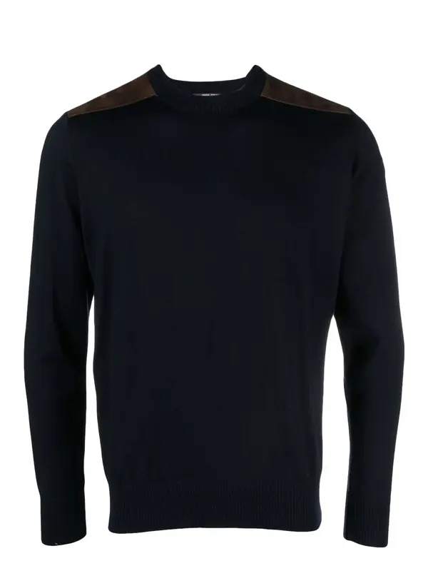 Paul & Shark Crew-neck Virgin Wool Jumper - Blue