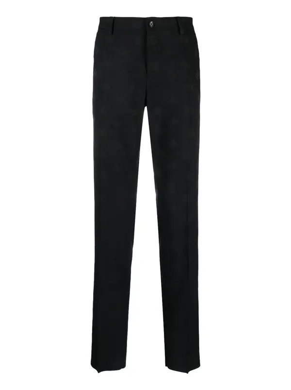 Dolce & Gabbana Logo Jacquard Straight Leg Trousers - Black