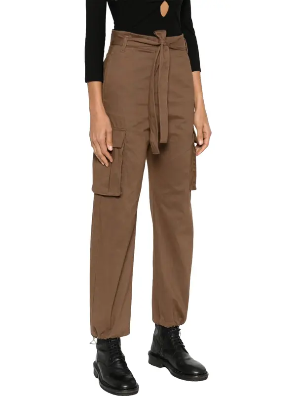 Pinko Belted Straight-leg Trousers - Brown