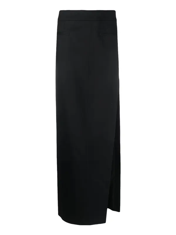 GENNY Side-slit Maxi Skirt - Black