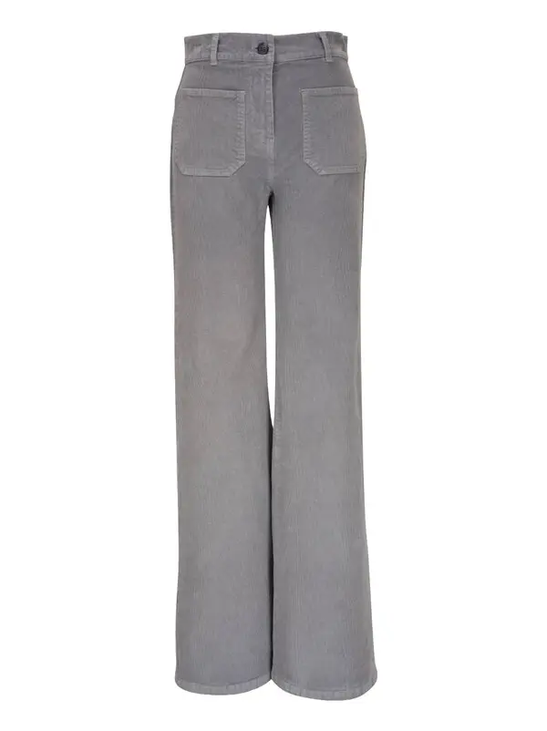NILI LOTAN High-waisted Wide-leg Trousers - Grey