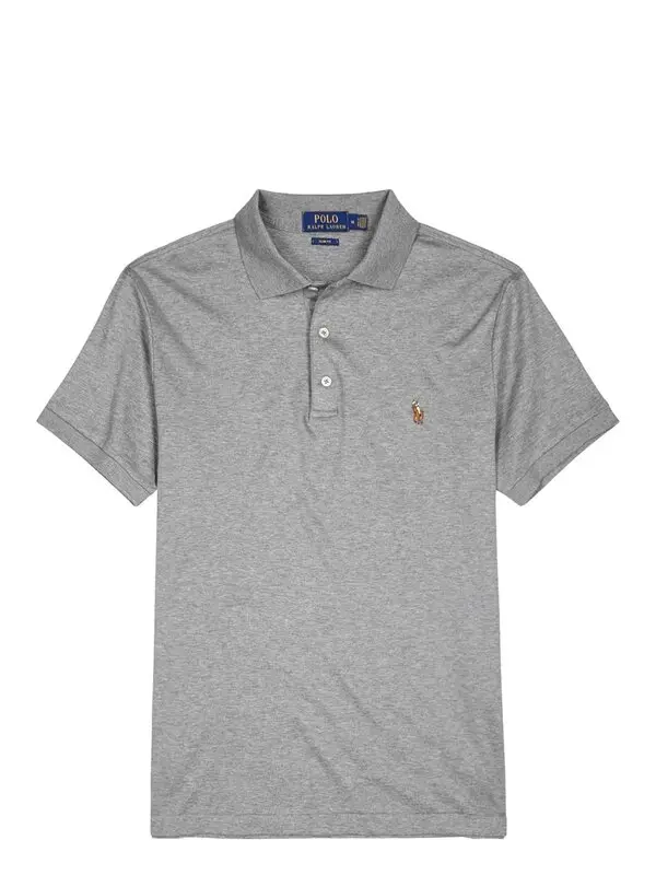 Polo Ralph Lauren Slim Pima Cotton Polo Shirt, Shirt, Split Sides - Grey