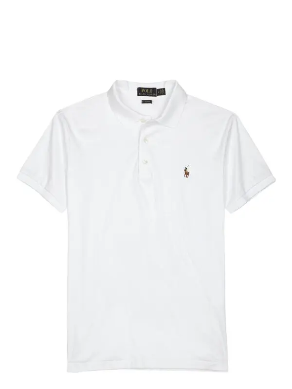 Polo Ralph Lauren Slim Pima Cotton Polo Shirt, Shirt, Split Side - White