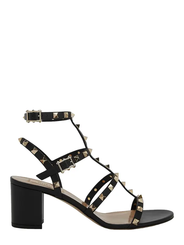 Valentino Garavani Rockstud 60 Leather Sandals - Black