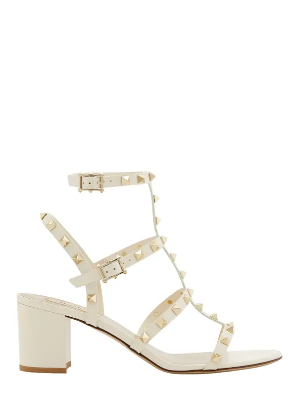 Valentino Garavani Rockstud 60 Leather Sandals - Ivory