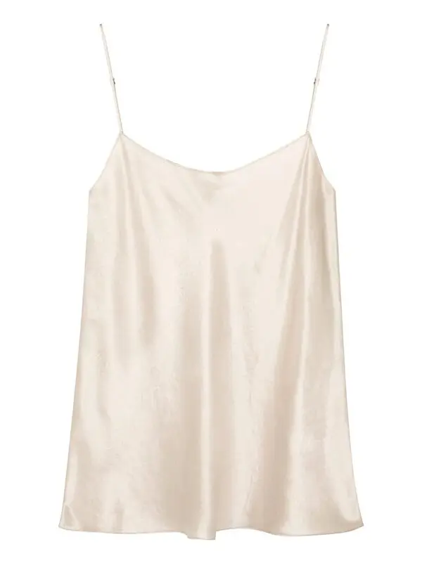 Vince Hammered Satin Top - Beige