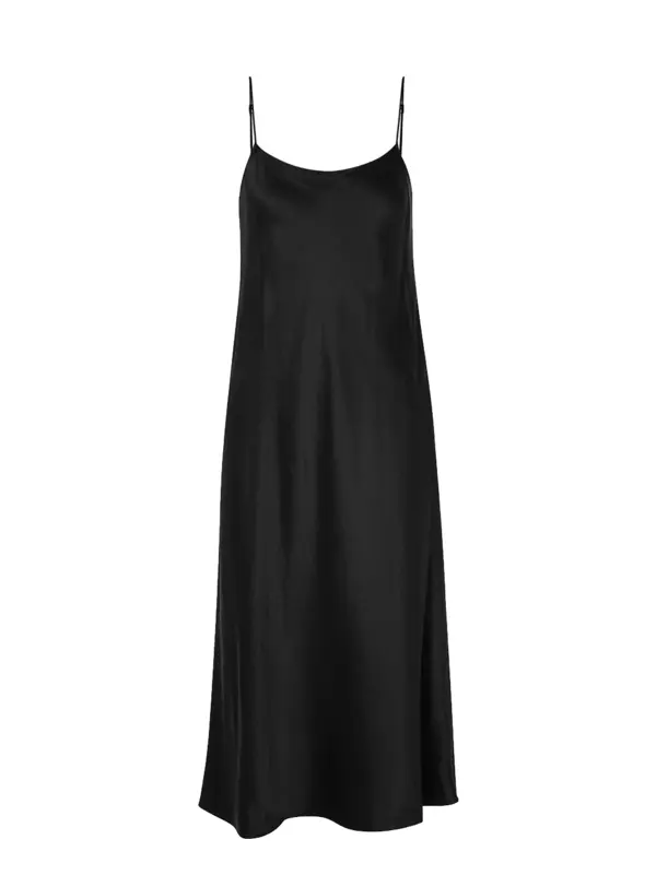 Vince Hammered Satin Slip Dress - Black
