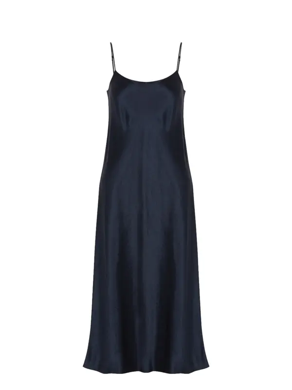 Vince Hammered Satin Slip Dress - Navy