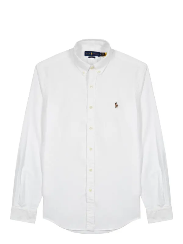 Polo Ralph Lauren Piqué Cotton Oxford Shirt - White