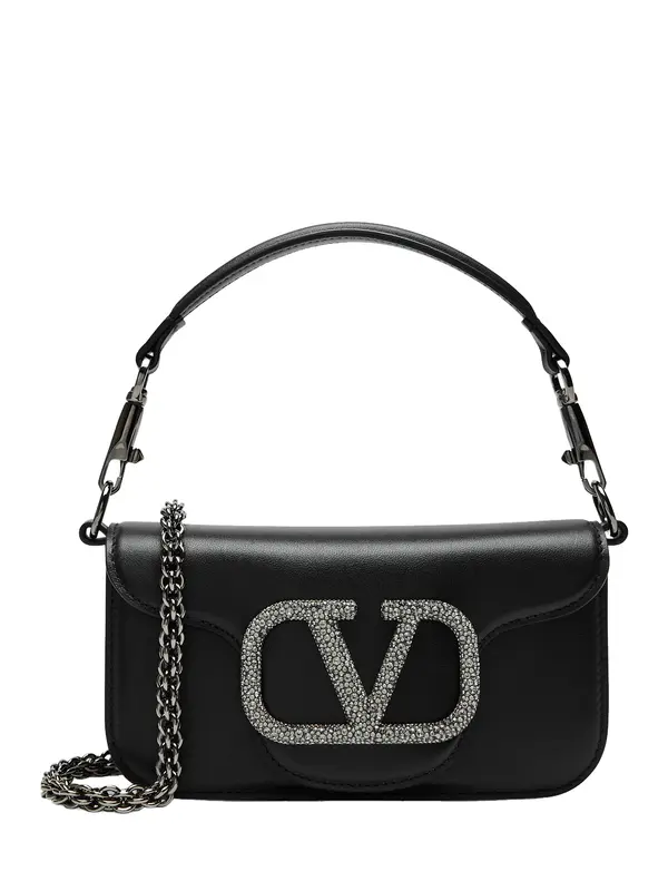 Valentino Garavani Locò Small Leather Shoulder Bag - Black