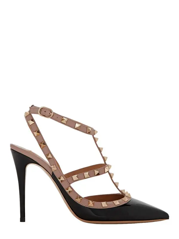 Valentino Garavani Rockstud 100 Patent Leather Pumps - Black