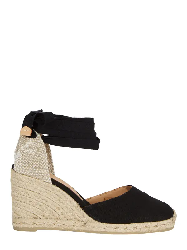 CastaÑer Carina 80 Canvas Wedge Espadrilles - Black