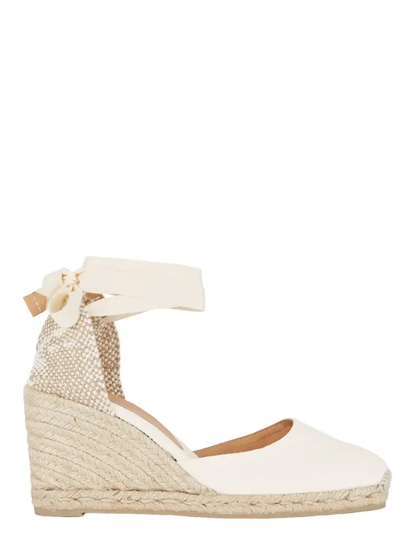 CastaÑer Carina 80 Canvas Wedge Espadrilles - White