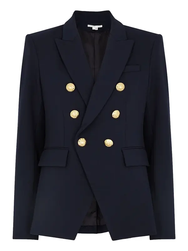 Veronica Beard Miller Dickey Crepe Blazer - Navy