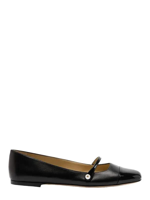 JIMMY CHOO Elisa Leather Flats - Black