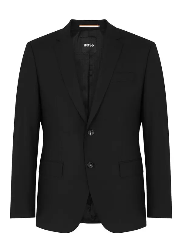 BOSS Slim Stretch-wool Blazer - Black