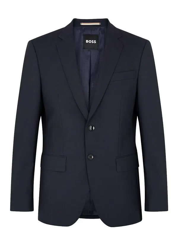 BOSS Slim Stretch-wool Blazer - Navy