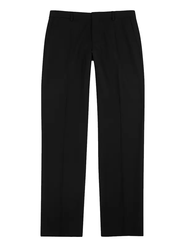 BOSS Slim-leg Stretch-wool Trousers - Black