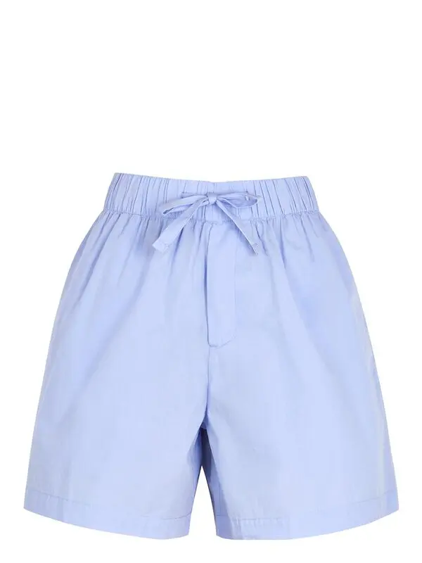 TEKLA Poplin Pyjama Shorts - Light Blue