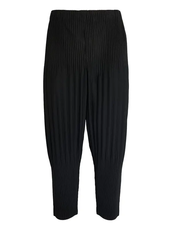 Issey Miyake Pleated Tapered Trousers - Black