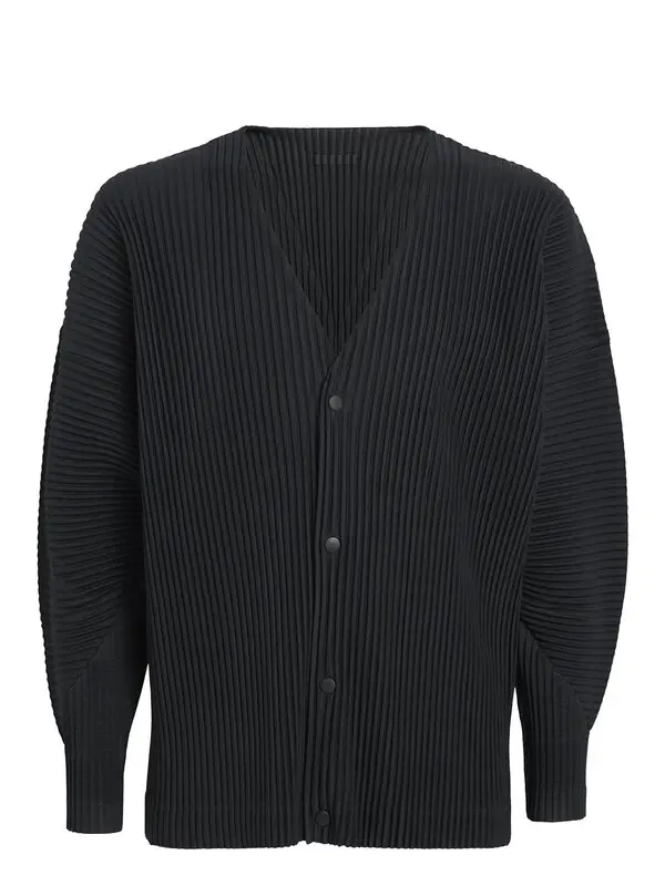 Issey Miyake Pleated Cardigan - Black