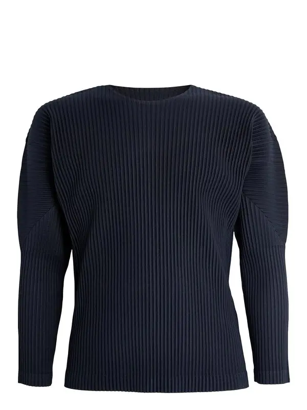 Issey Miyake Pleated Long-sleeve T-shirt - Navy