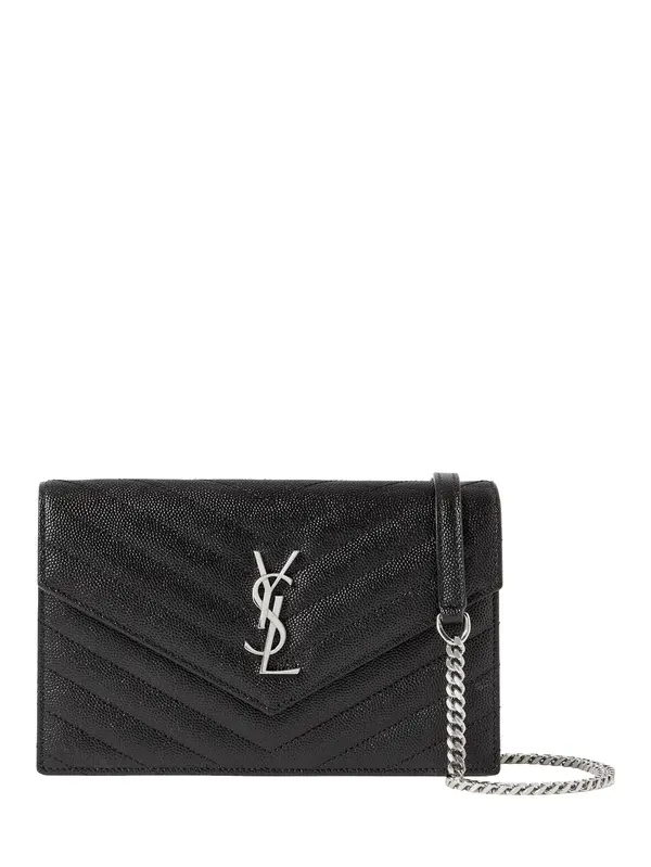 Saint Laurent Cassandre Matelassé Textured-leather Bag - Black