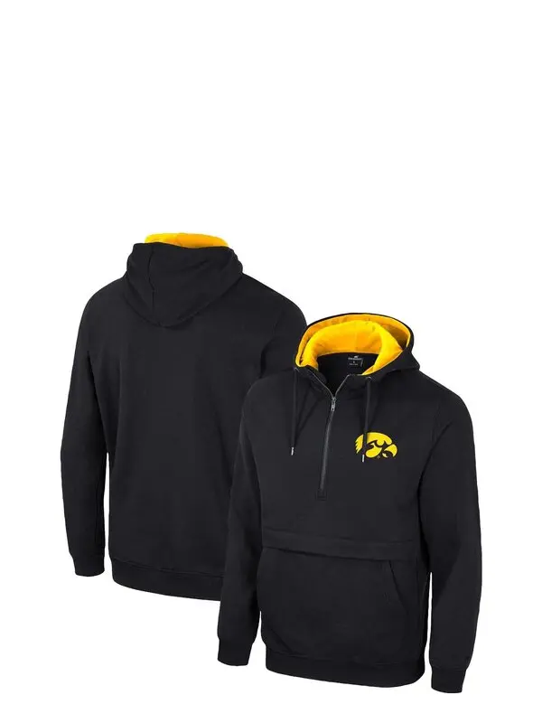 COLOSSEUM Iowa Hawkeyes Half-zip Hoodie - Black