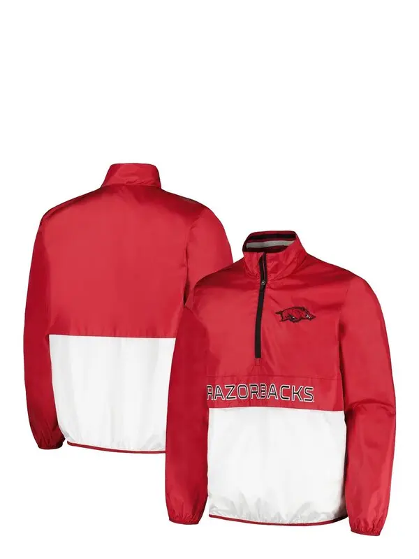 G-III SPORTS BY CARL BANKS Arkansas Razorbacks Half-zip Top - Cardinal