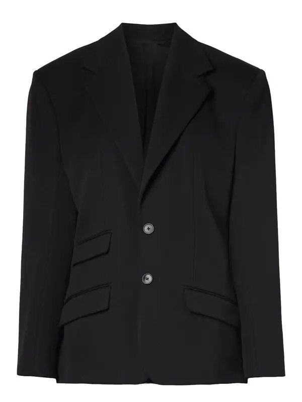 THE ROW Halm Grain De Poudre Wool Blazer - Black
