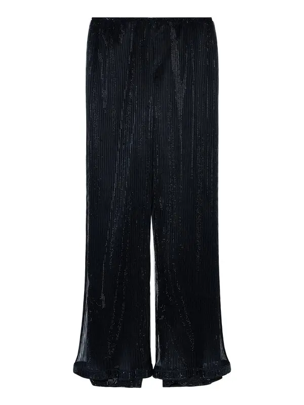 Giorgio Armani Crystal-embroidered Pleated Tulle Trousers - Patterned