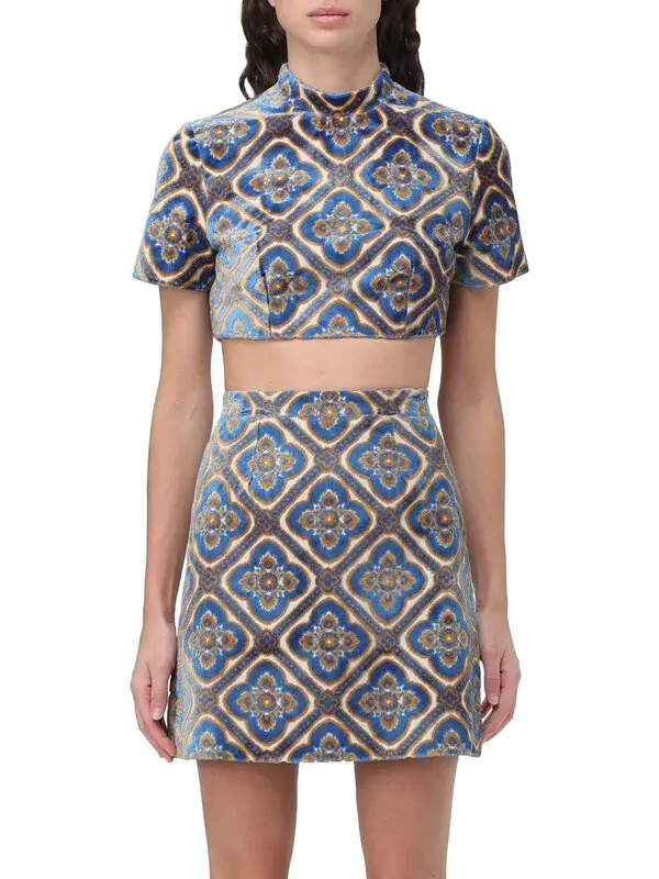 Etro Jacquard Velvet Top - Blue