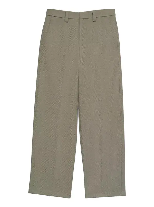 Ami Wide-leg Knitted Trousers - Grey
