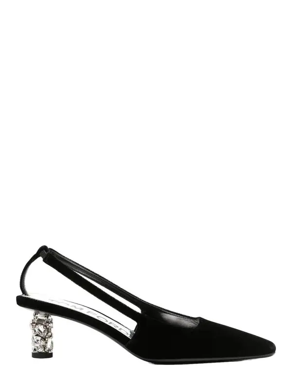 TOM FORD Crystal-embellished Velvet Slingback Pumps - Black