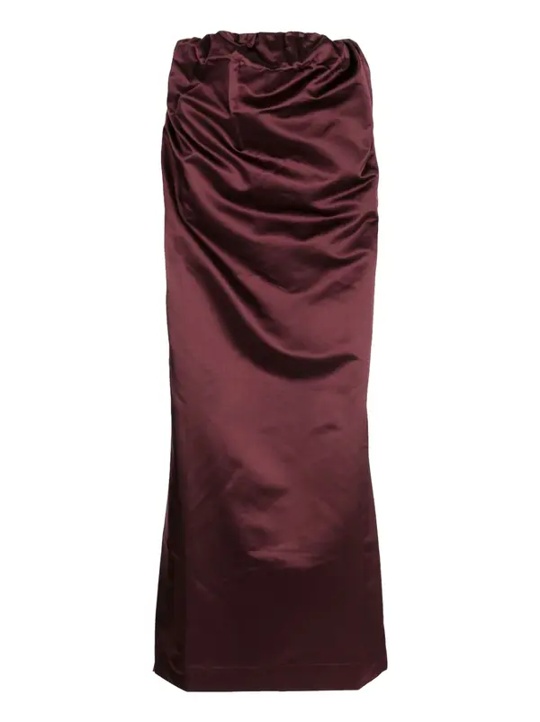 SA SU PHI Satin-finish Silk Skirt - Red