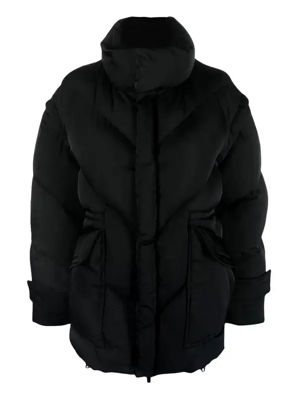 DEL CORE Quilted Funnel-neck Jacket - Black