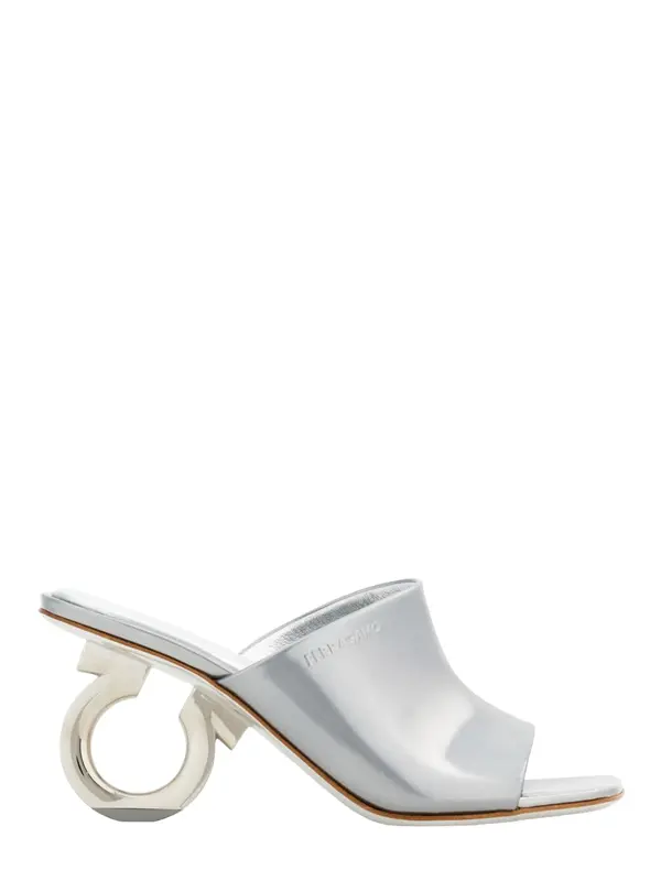 FERRAGAMO Elina 70mm Patent Leather Sandals - Silver