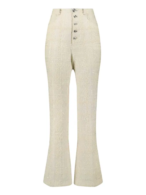 Giambattista Valli Bouclé Flared Trousers - Neutrals
