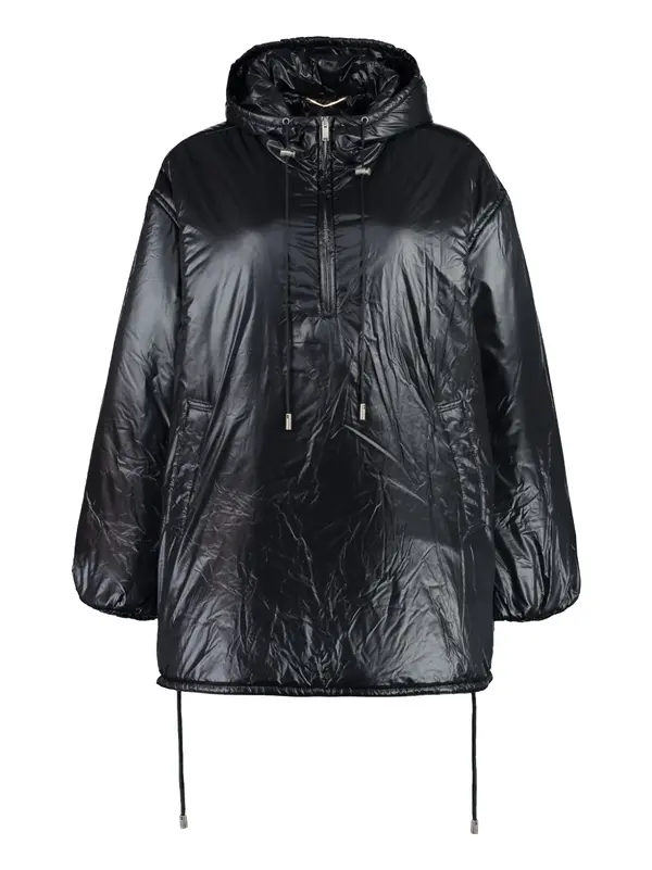 Saint Laurent Cassandre Padded Hooded Jacket - Black