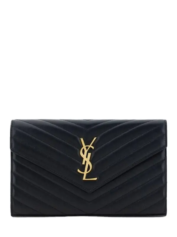 Saint Laurent Cassandre Chain Wallet - Black